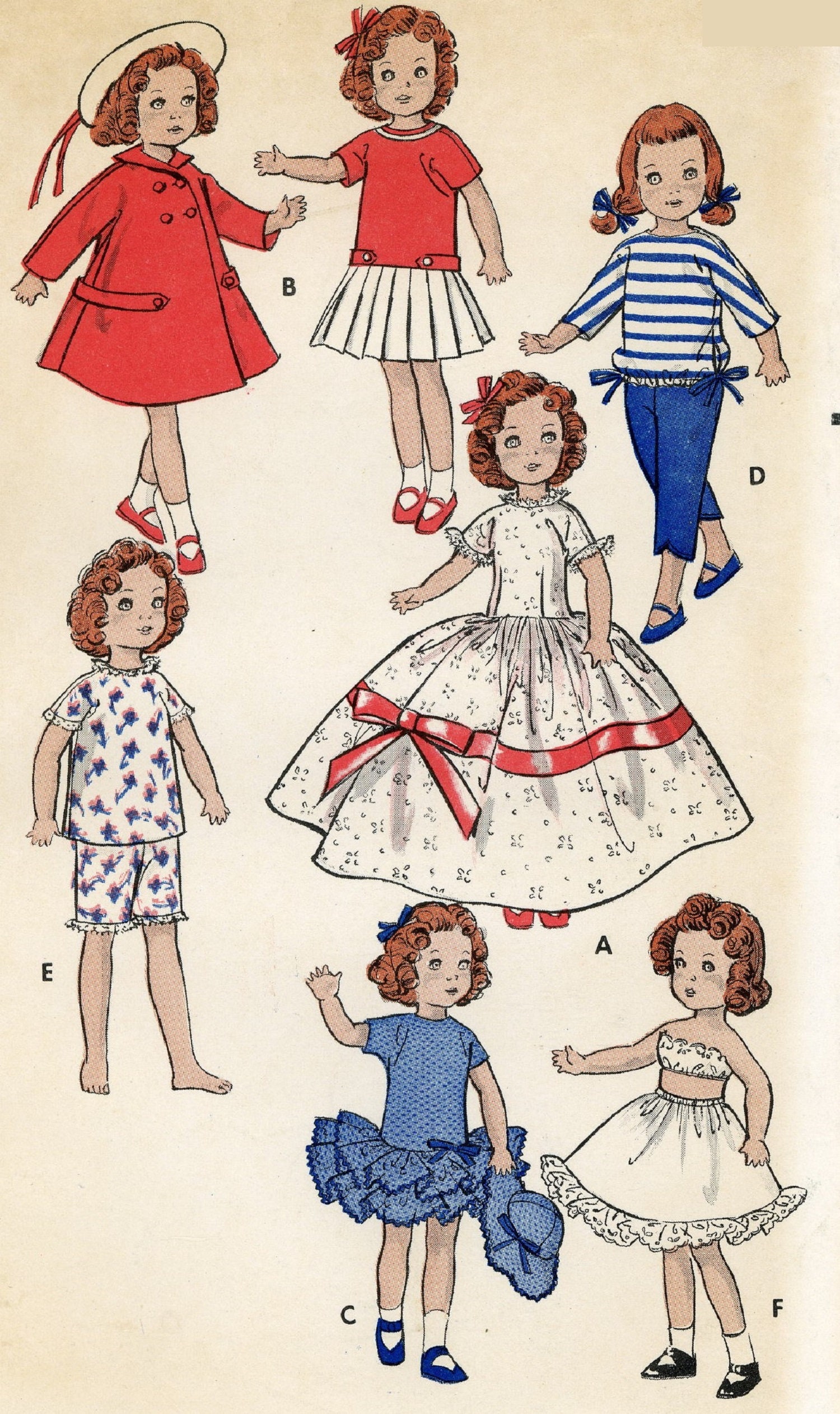 Digital Doll Clothing PATTERN 8799 for 12 Little Girl - Etsy