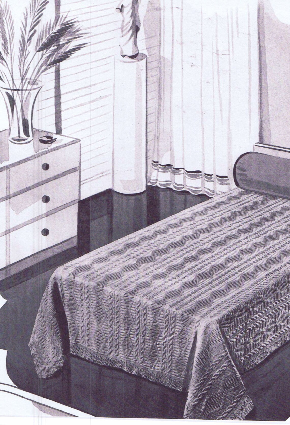 Vintage Crochet PATTERN for Bedspread 6031 Trailing Vine 70 X | Etsy