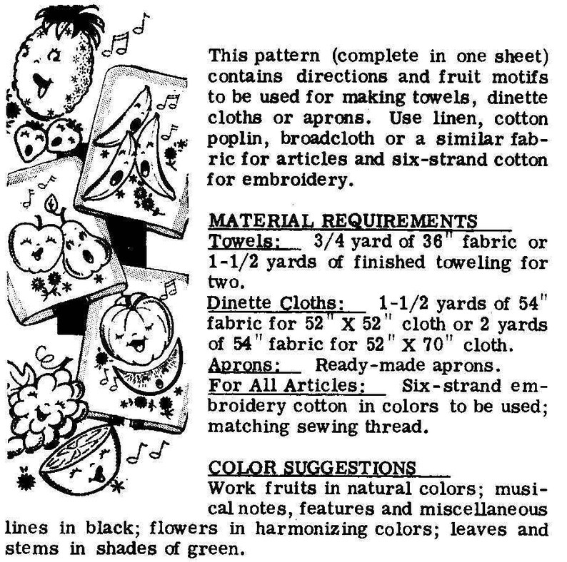 Digital Hand Embroidery Pattern 901 Animated Anthropomorphic - Etsy