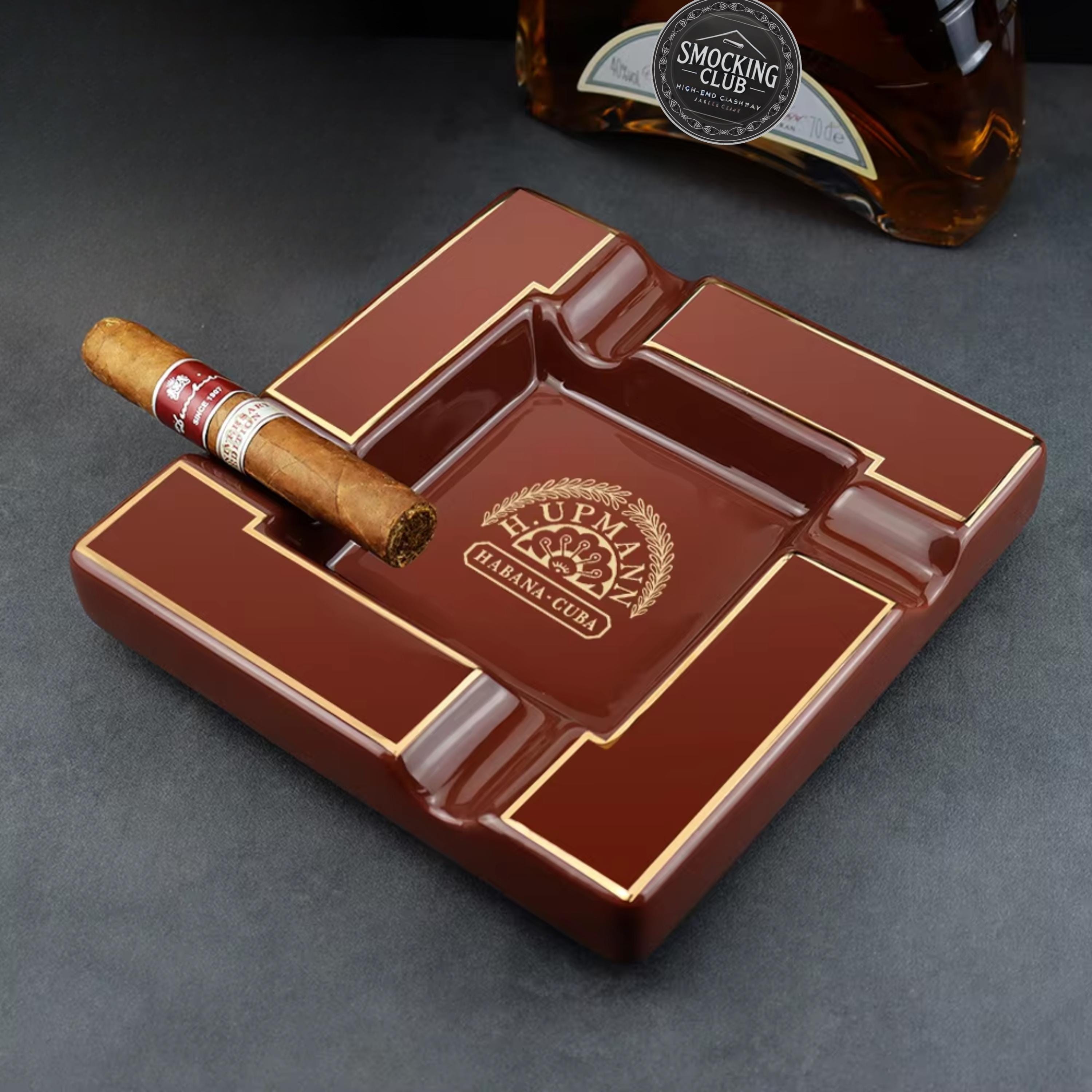 Luxury Cohiba Ceramic Cigar Ashtray - Large 4-slot Tray, Elegant Desk ...