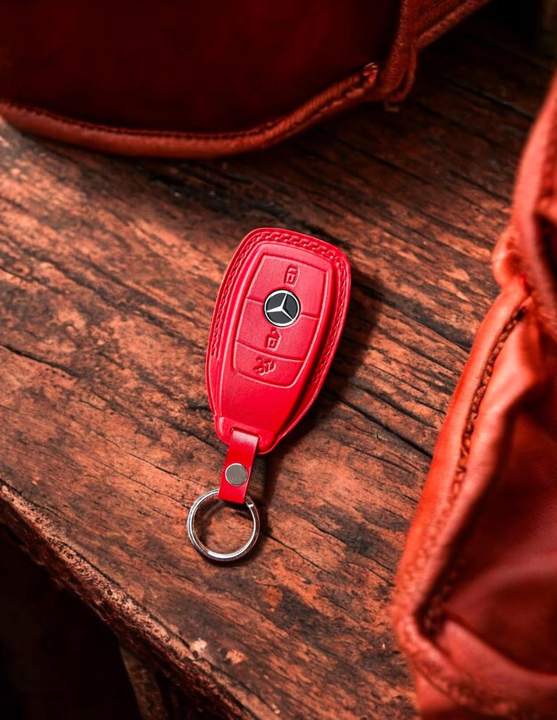 Mercedes E/C/S/G/A Class, AMG Nappa Leather Key Fob Case Smart Key ...