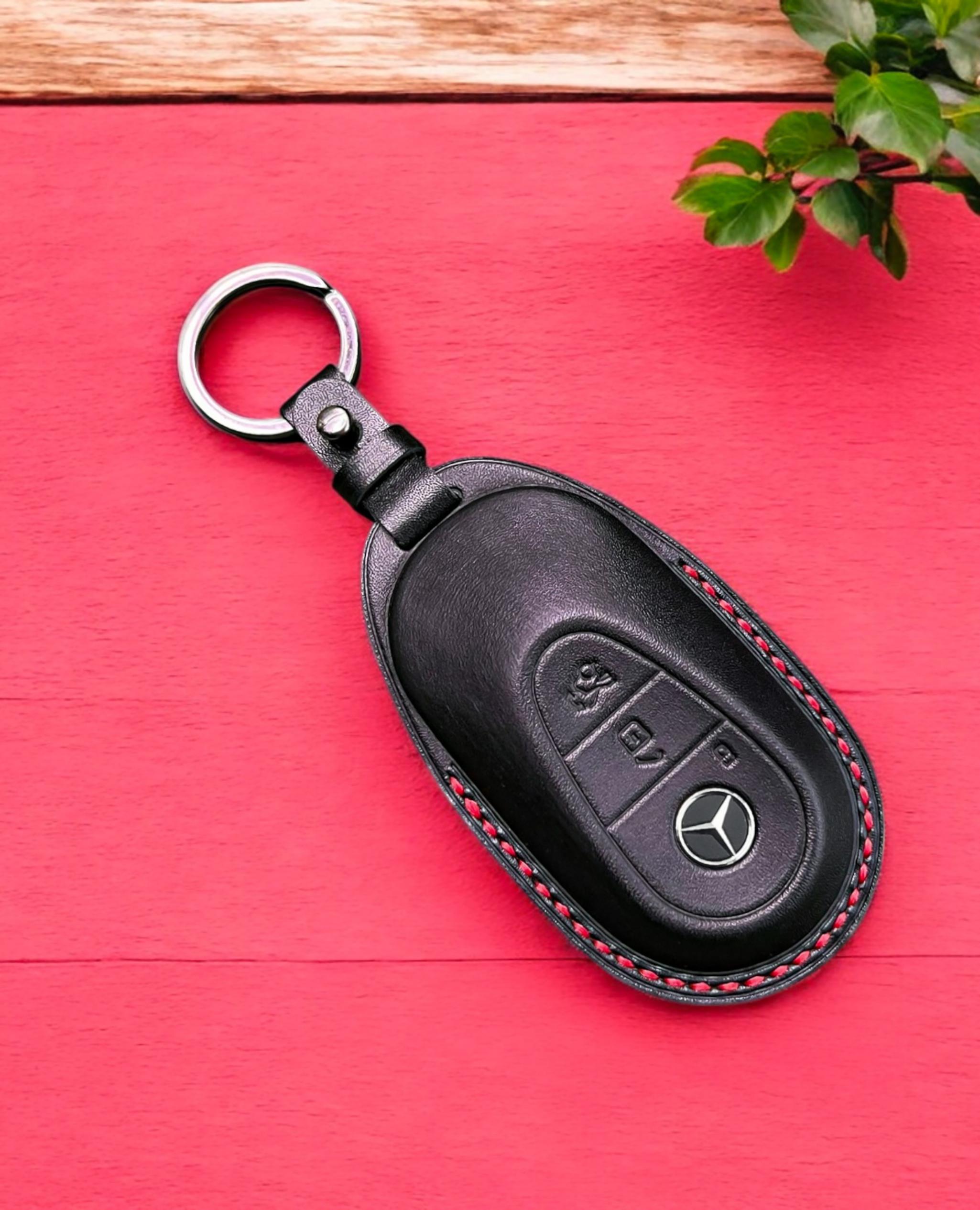 New Mercedes /C/S/E/G/A Class, Nappa Leather Key Fob Case Smart Key ...