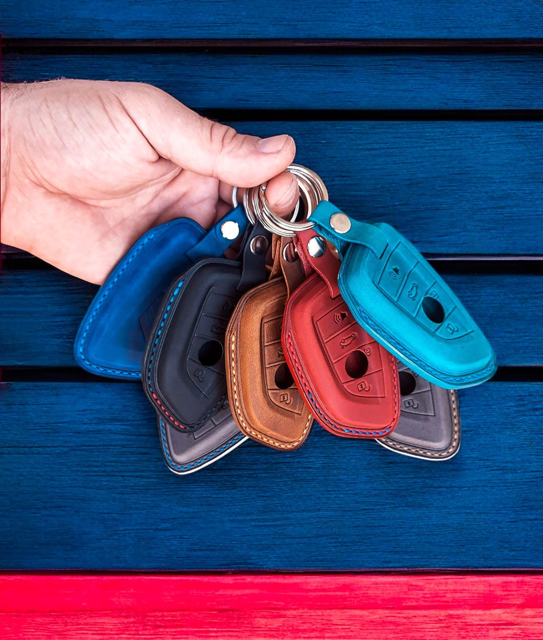 BMW G/F/X/M Series Leather Key Case – Handmade Custom Key Fob Cover for ...