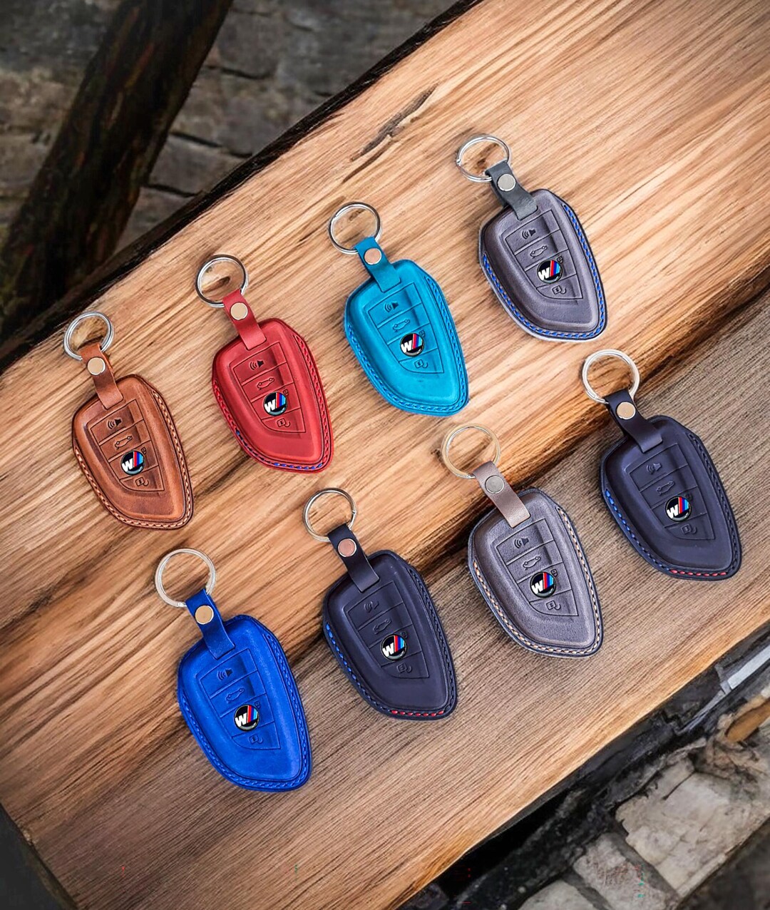 BMW G/F/X/M Series Leather Key Case – Handmade Custom Key Fob Cover for ...