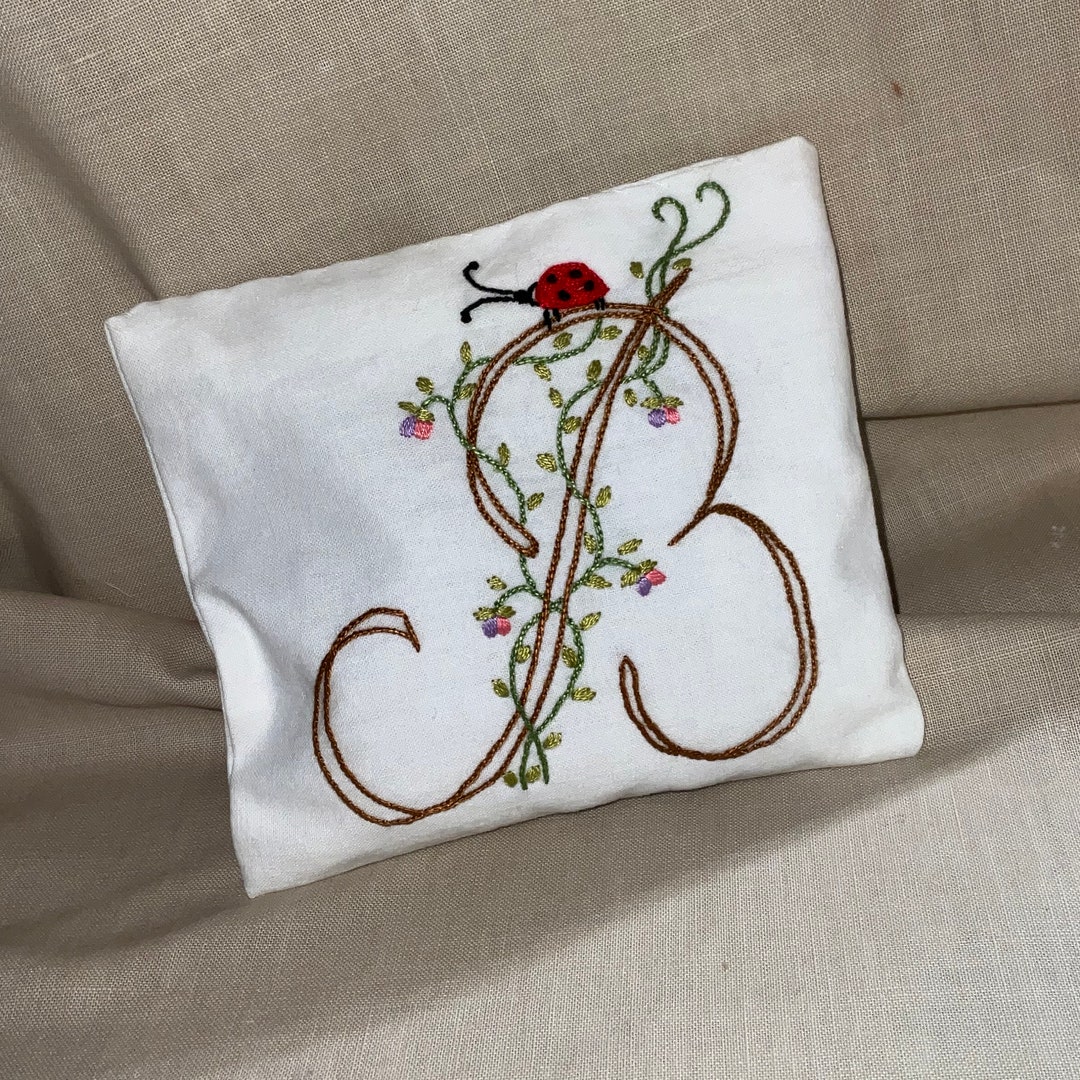 Handmade Initial B Sachet Filled With Lavender Buds With a Ladybug ...