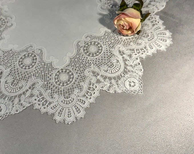 Antique Linen Round Doily With a Crochet Edge - Etsy
