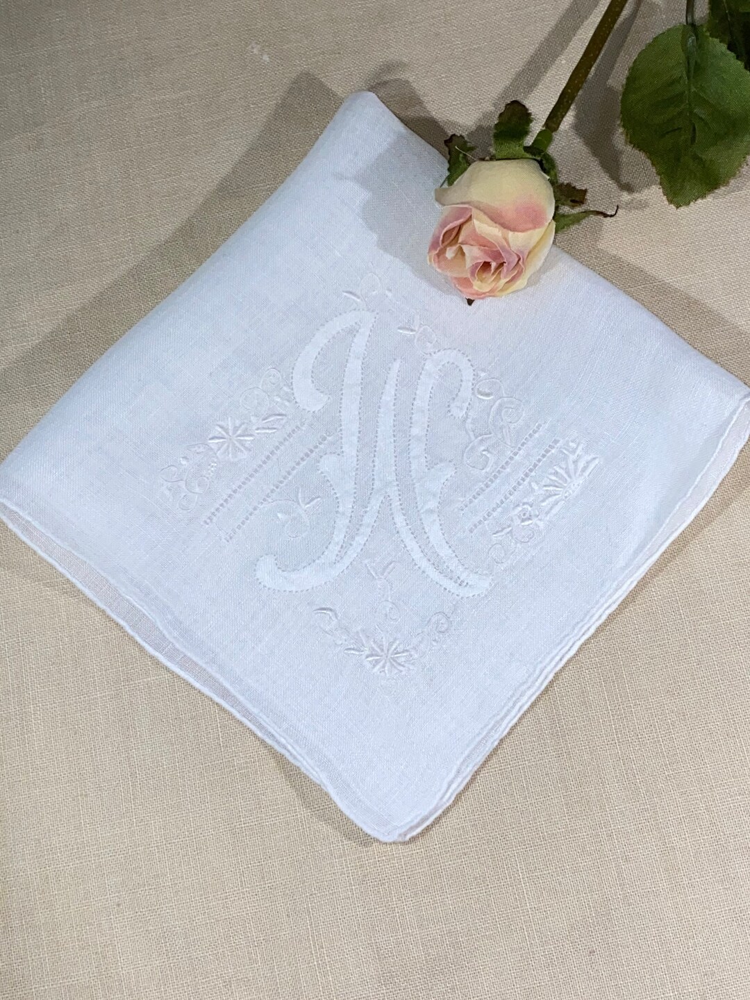 Vintage White Hanky With a White Initial W - Handkerchief Hankie - Etsy