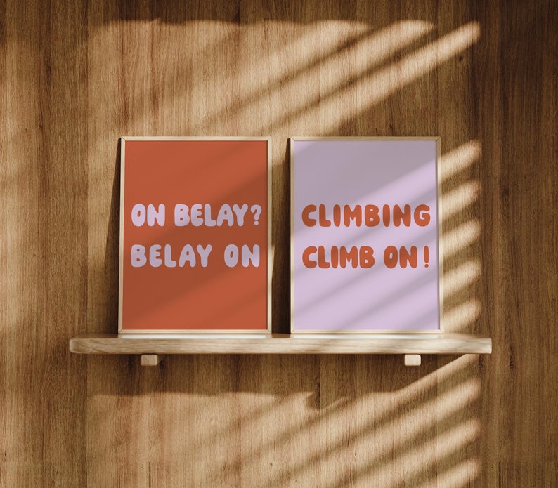 Rock Climbing Print | Belay Wall Art | Gift Ideas for Rock Climbers ...