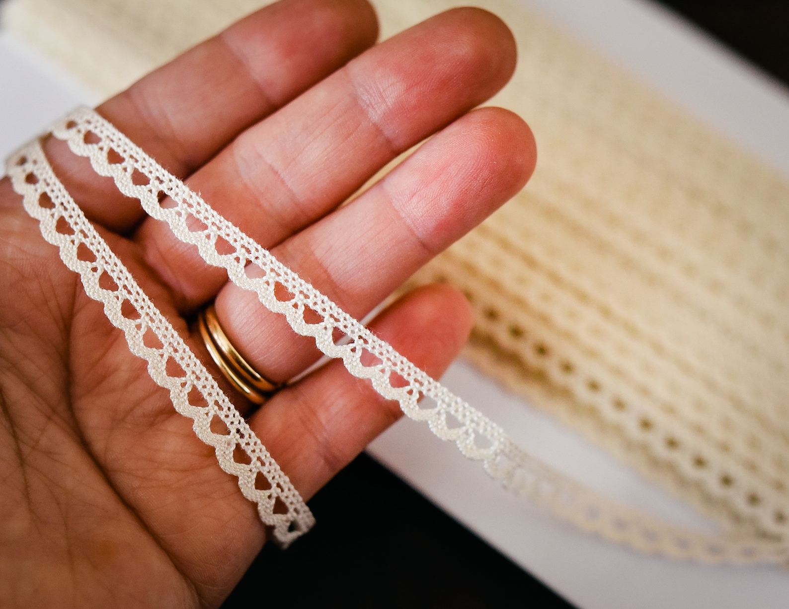 White Cotton Edging Narrow Lace Trim Ecru Cotton Edging Scallop Lace ...
