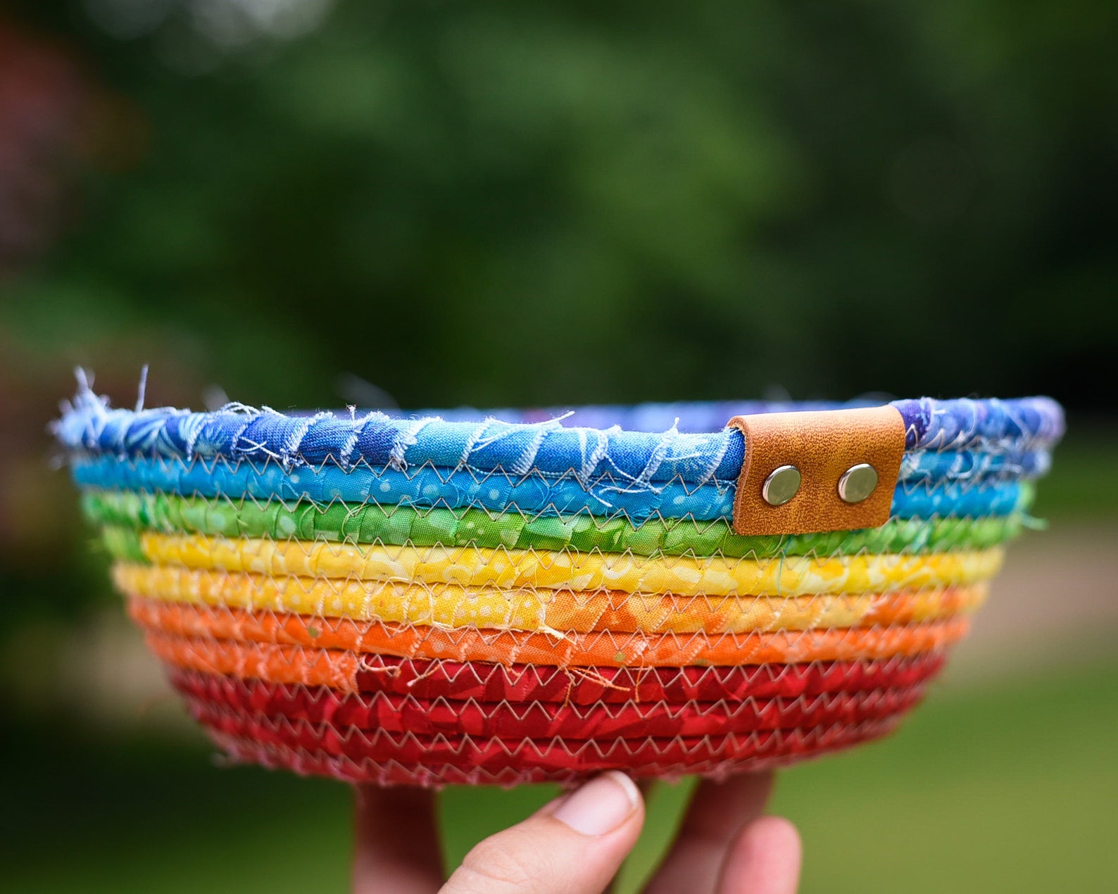 Handmade Rope Bowl Fabric Rope Basket Raw Edge Fabric Rope Bowl Gift ...
