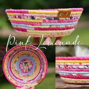 Handmade Rope Bowl Fabric Rope Basket Raw Edge Fabric Rope Bowl Gift ...