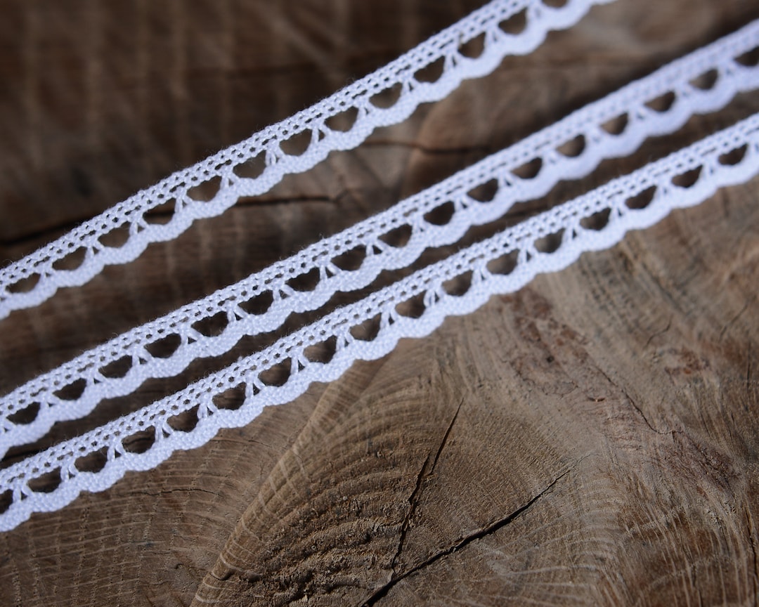 White Cotton Edging Narrow Lace Trim Ecru Cotton Edging Scallop Lace ...