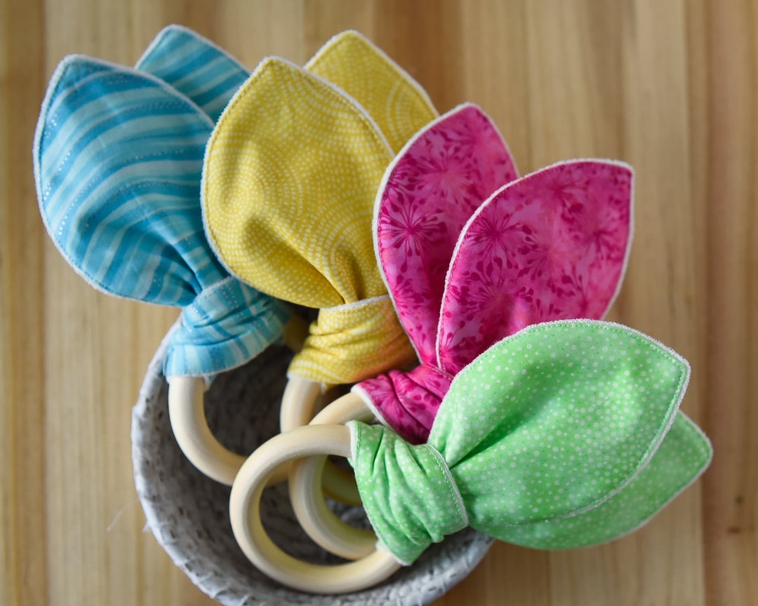 Crinkle Baby Toy Six Months Bunny Ear Teether Baby Boy or Girl ...