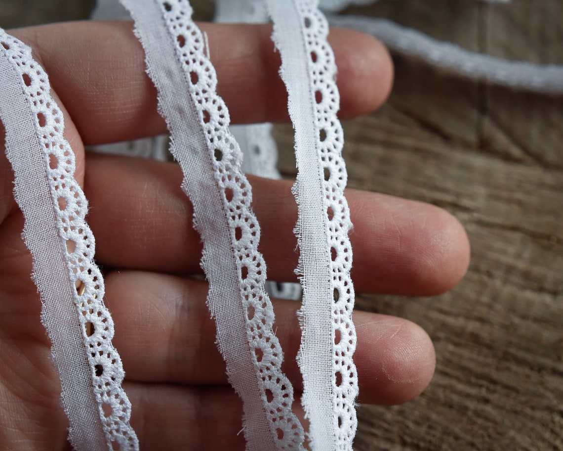 3/16 Scallop Edging Swiss Embroidered Trim White | Etsy