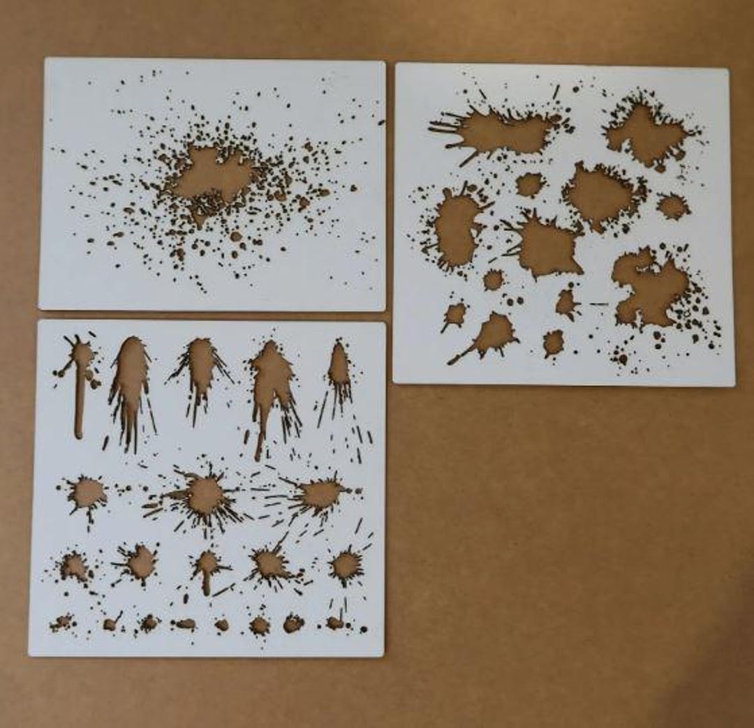 Mud Splatter Weathering Airbrush Stencils Tool for 1/32 1/35 1/48 1/72 ...