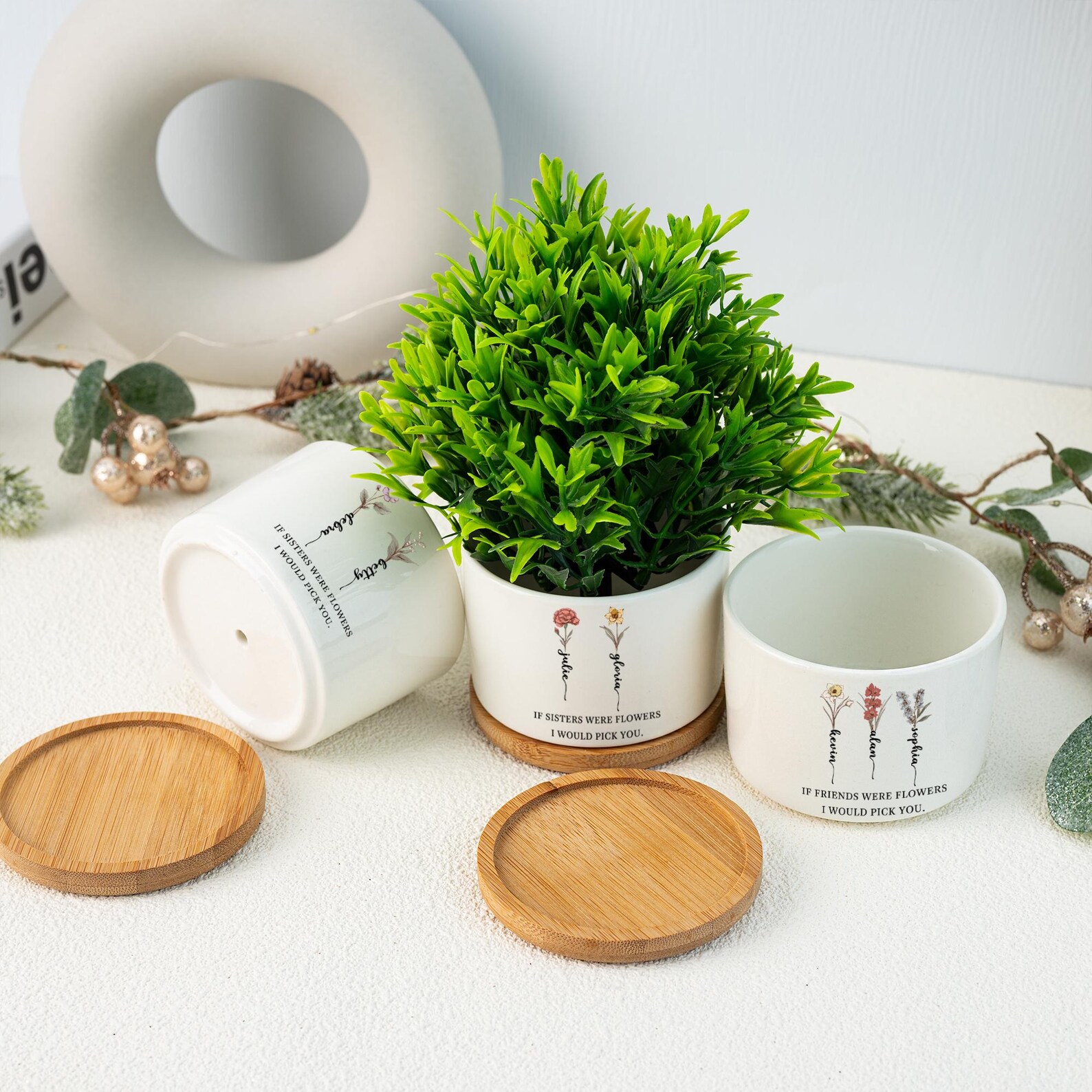 If Friends Were Flowers I'd Pick You Mini Plant Pot, Personalized Birth ...