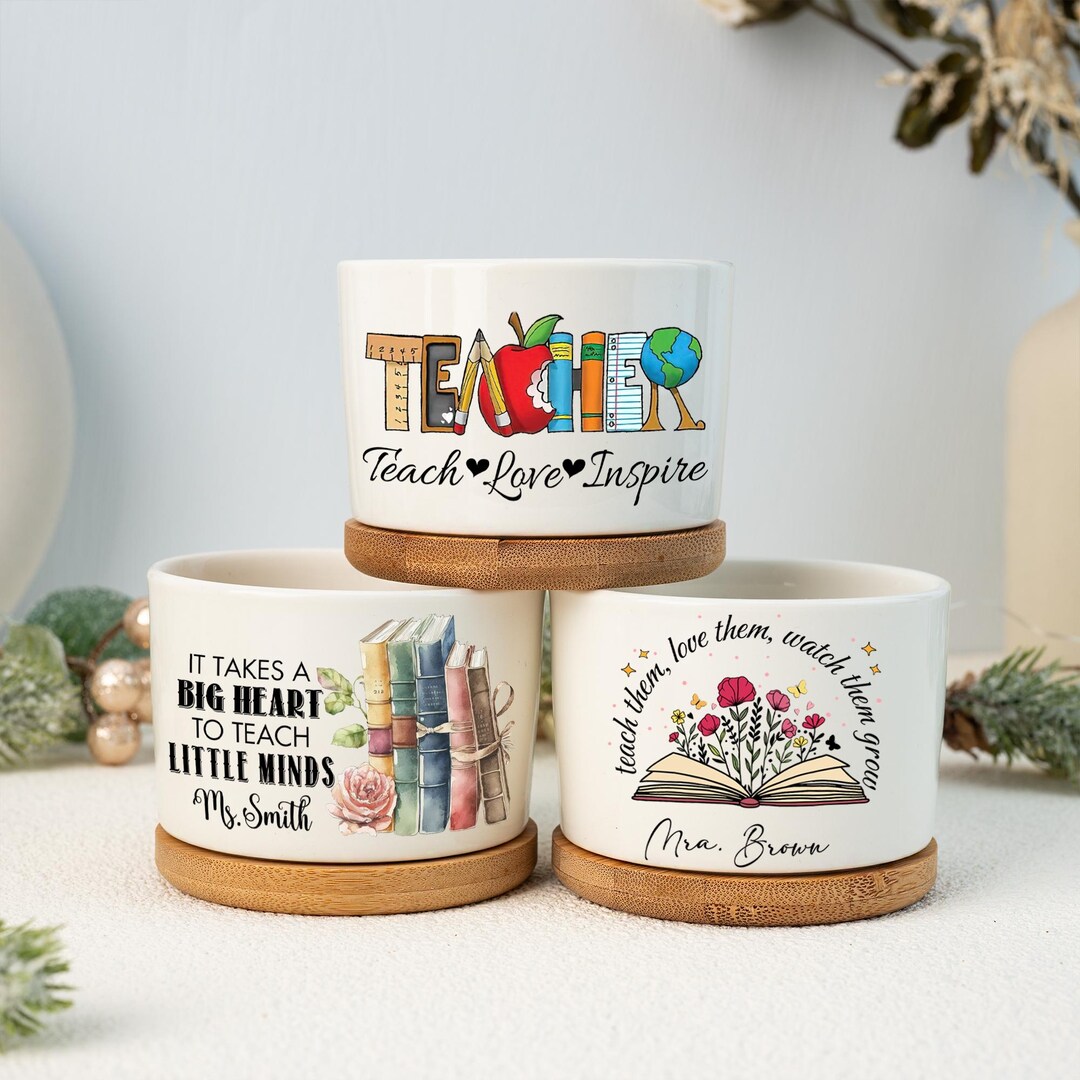 Thank You Teacher Plant Pot, Custom Teacher Appreciation Gift, Thank ...