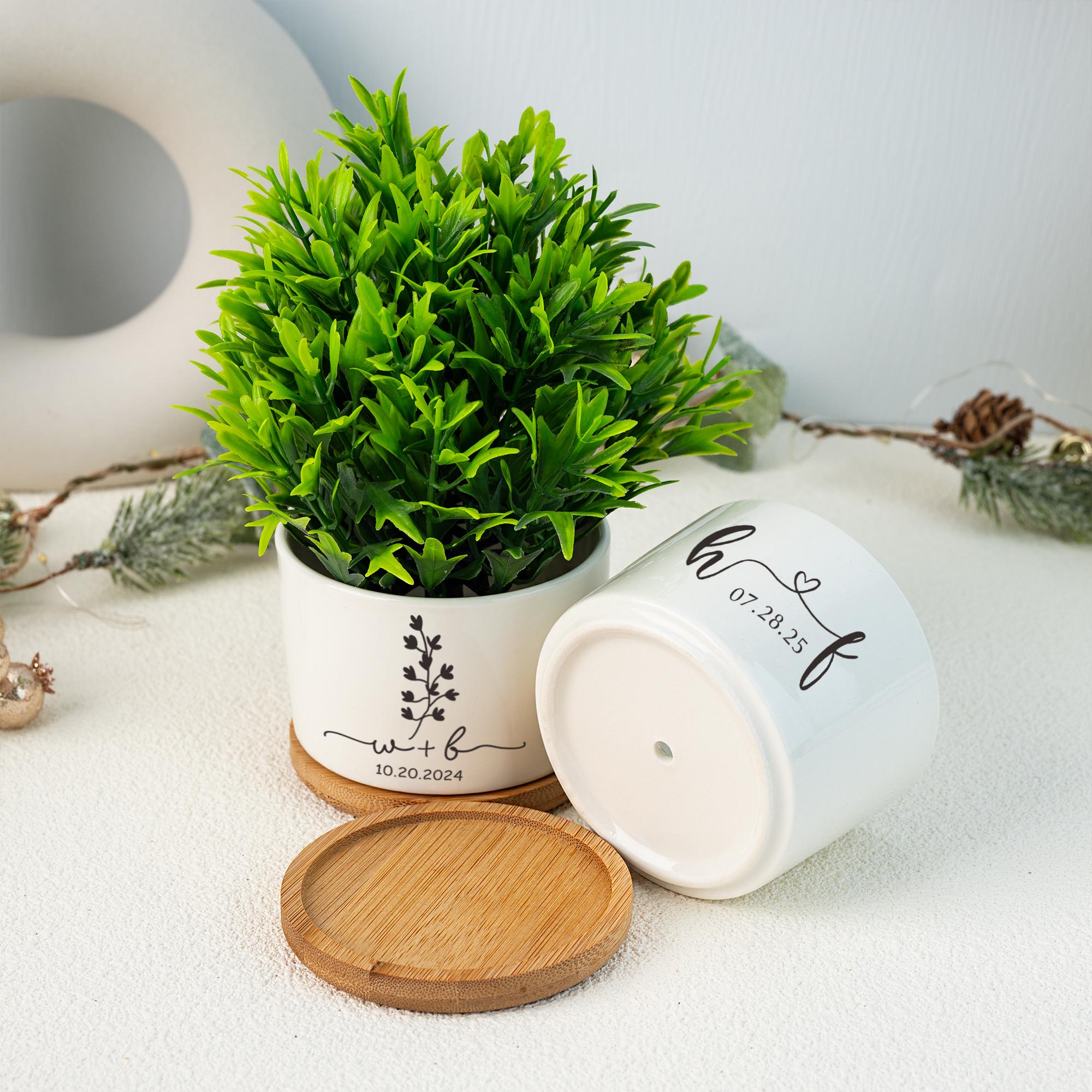 Personalized Anniversary Planter Pot Gifts, Succulent Pot for Couple ...