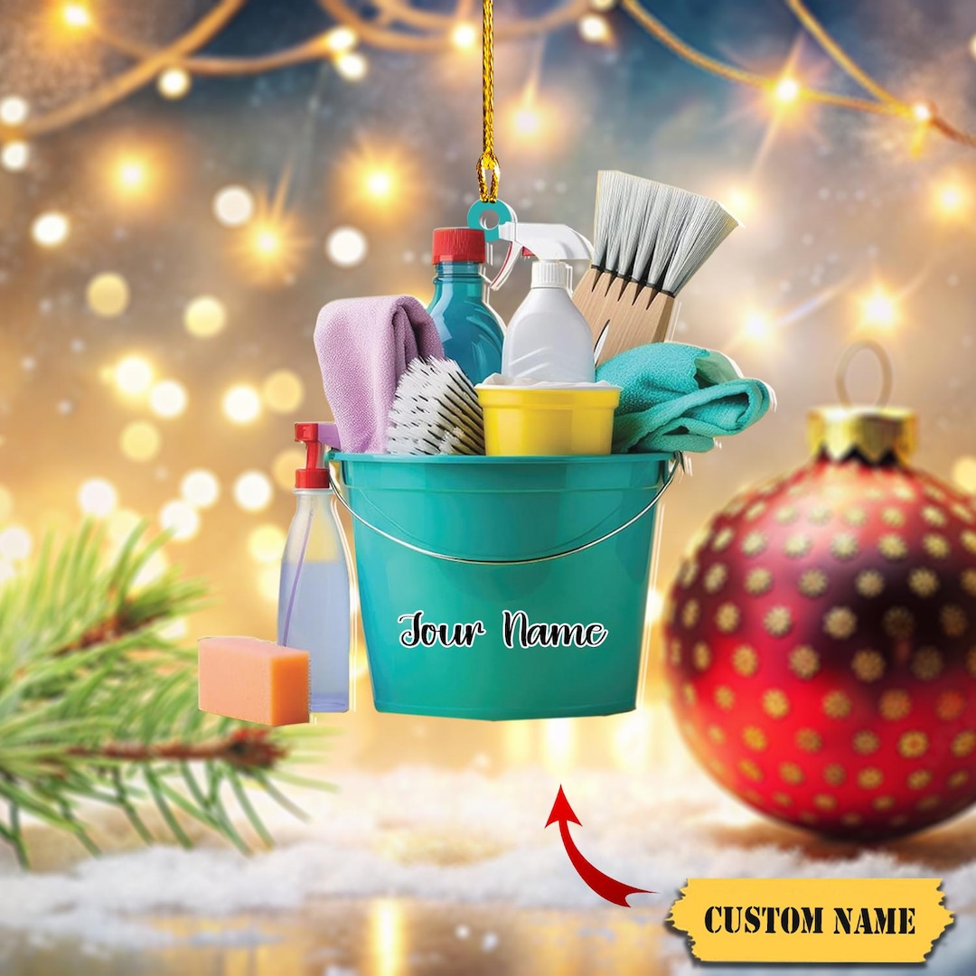 Personalized Janitor Cleaning Tools Maid Service Christmas Ornament ...