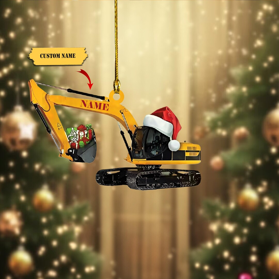 Personalized Excavator Heavy Equipment Custom Shaped Ornament, Truck ...