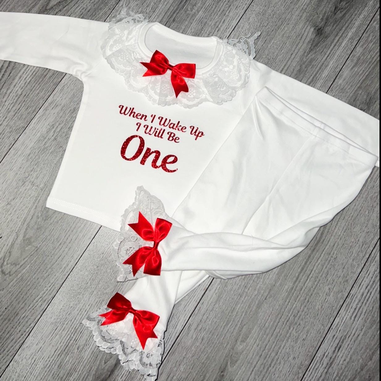 Girls Lace and Sparkle Birthday Pyjamas Any Colour and Any Age - Etsy