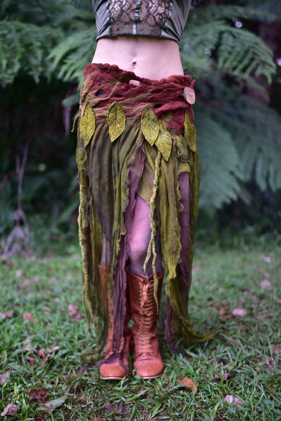 Nuno Felted Tree Roots Skirt/shawl-pixie Belt-woodland Costume-nymph ...