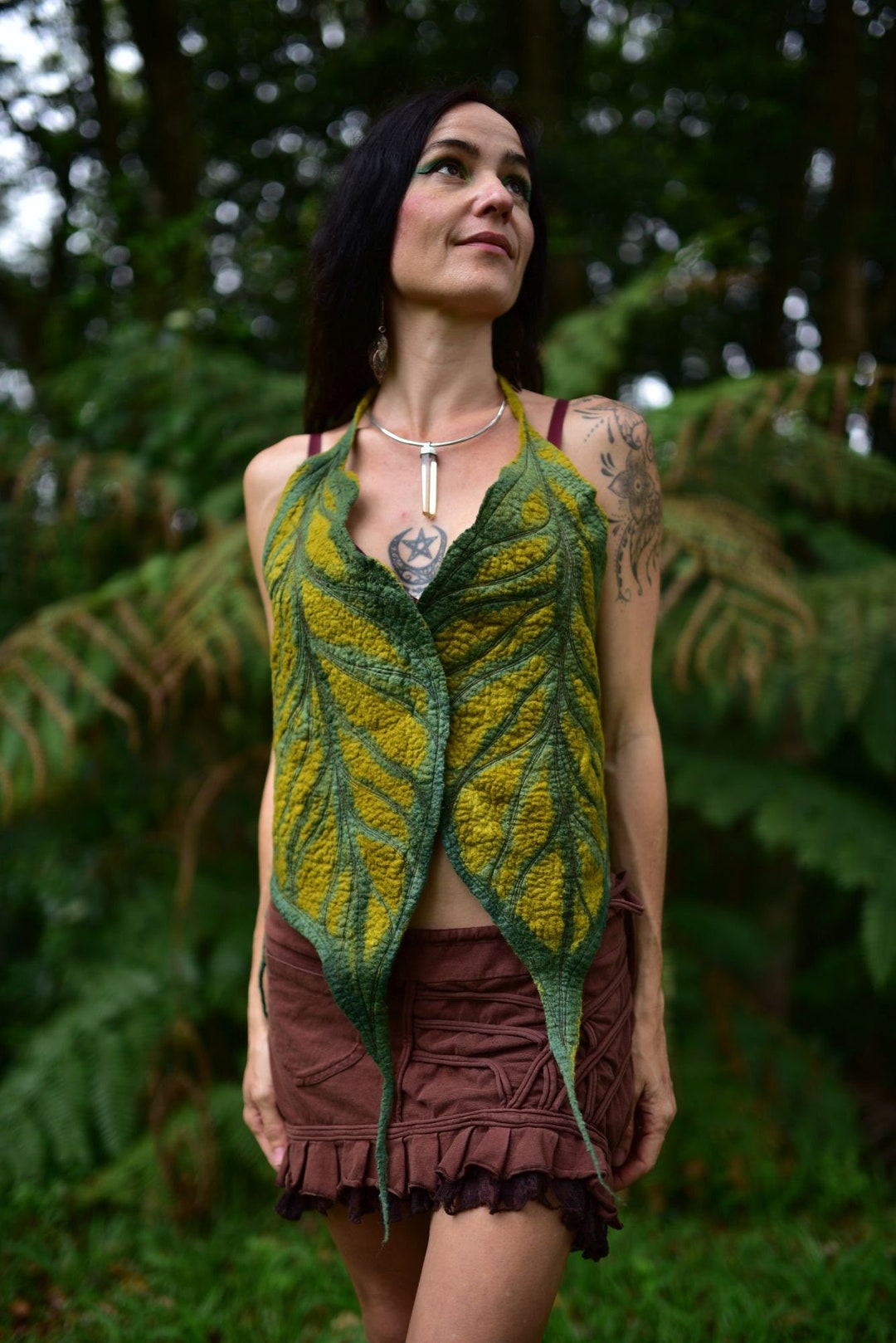 Felt Woodland Vest-nymph Top-pixie Leaf Vest-fairy Leaf Halter Vest ...