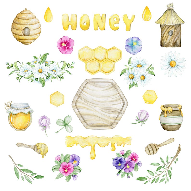 Bee Watercolor Clipart, Baby Bee Clip Art, Nursery Decor, Baby Shower ...