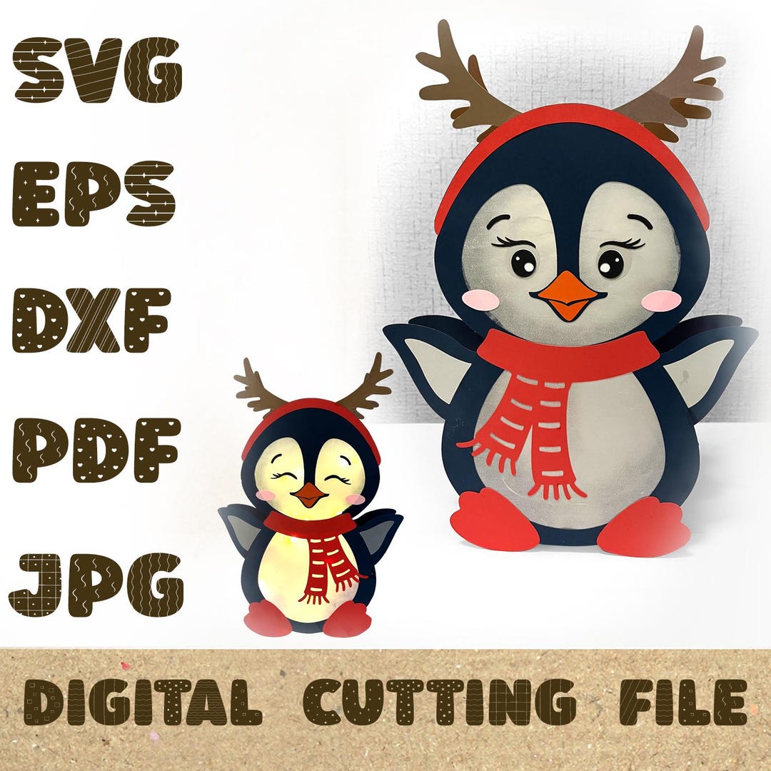 Penguin Lantern Craft Template Plotter File Lantern Crafting With or Without Plotter Including ...