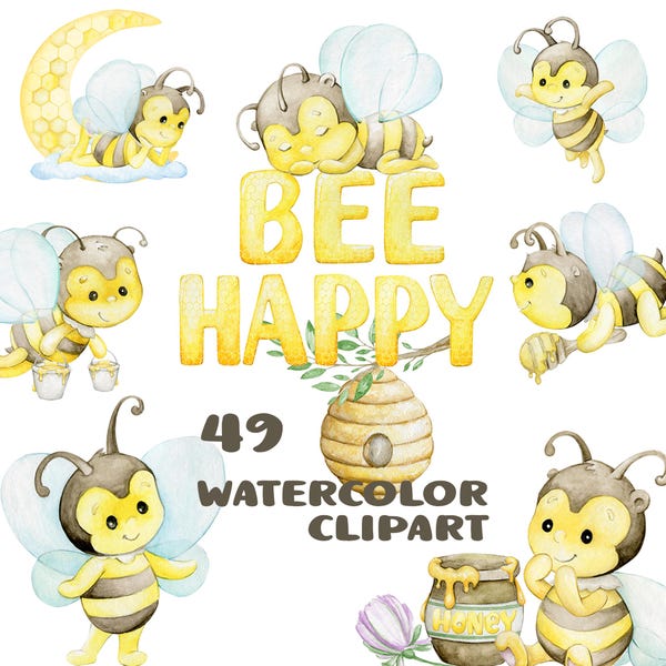 Bee Clip Art - Etsy