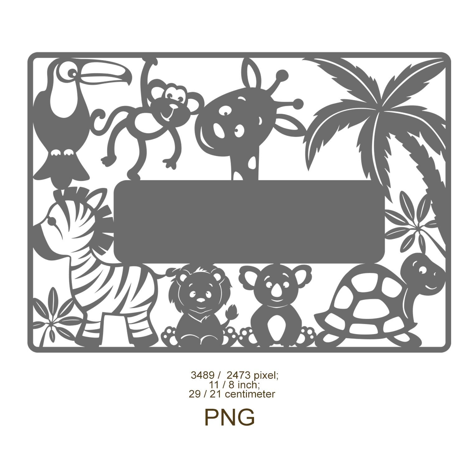 Tropical Animals SVG Template for Cutting on a Plotter and a Laser ...