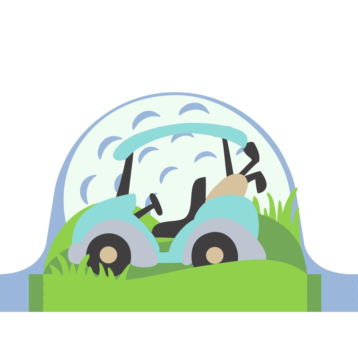 Golf Cart Card Cutting File 3D Golfing Birthday Card SVG Gift Dad ...