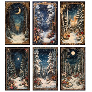 Enchanted Christmas Forest Clipart Pack - Winter Wonderland Forest ...