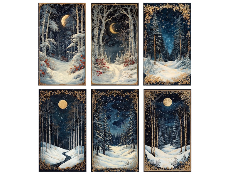 Enchanted Christmas Forest Clipart Pack - Winter Wonderland Forest ...