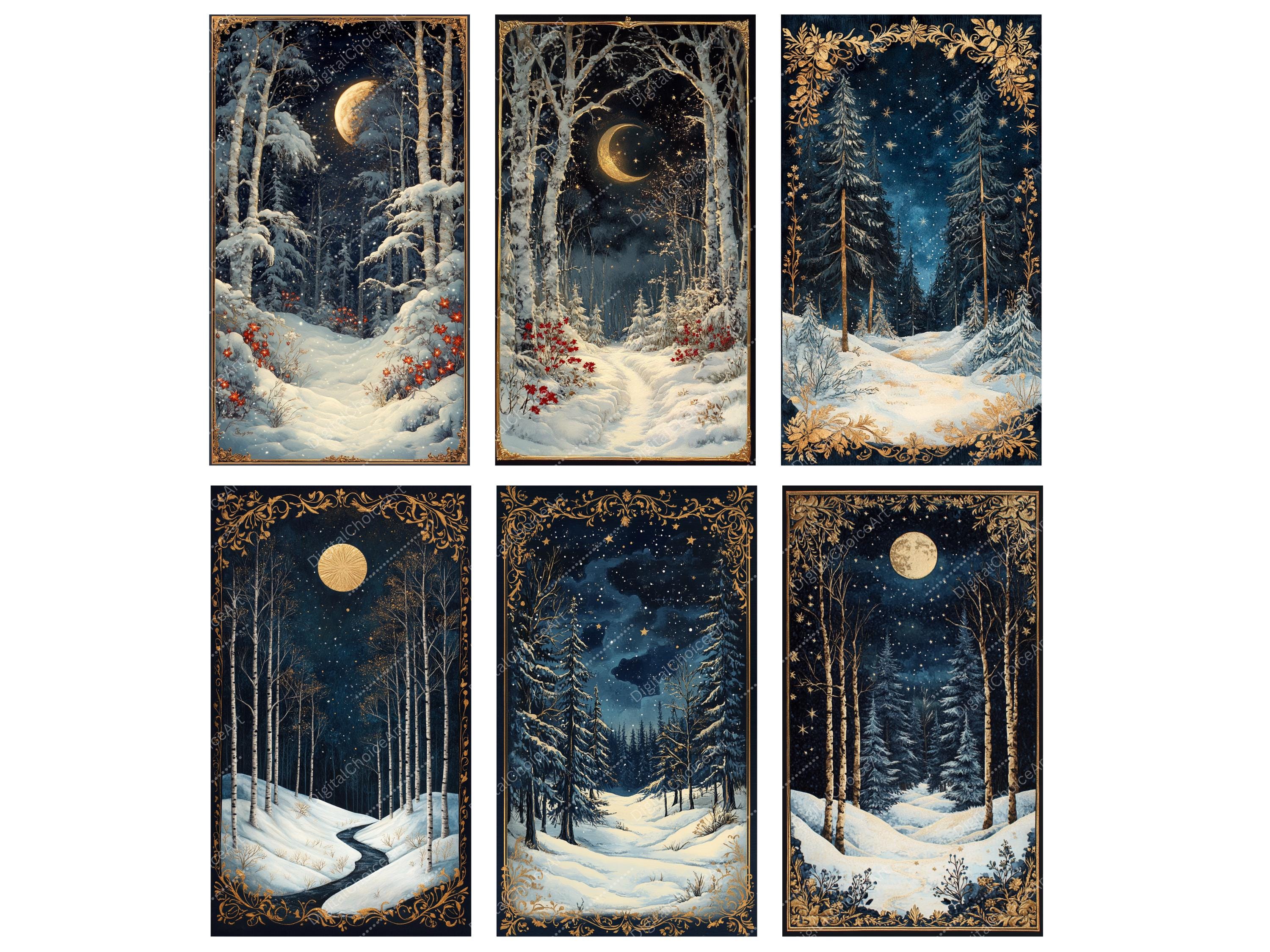 Enchanted Christmas Forest Clipart Pack - Winter Wonderland Forest ...