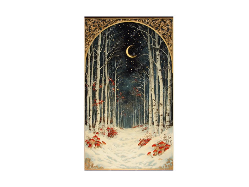 Christmas Forest Clipart: Enchanted Winter Scenes (PNG Digital Download ...