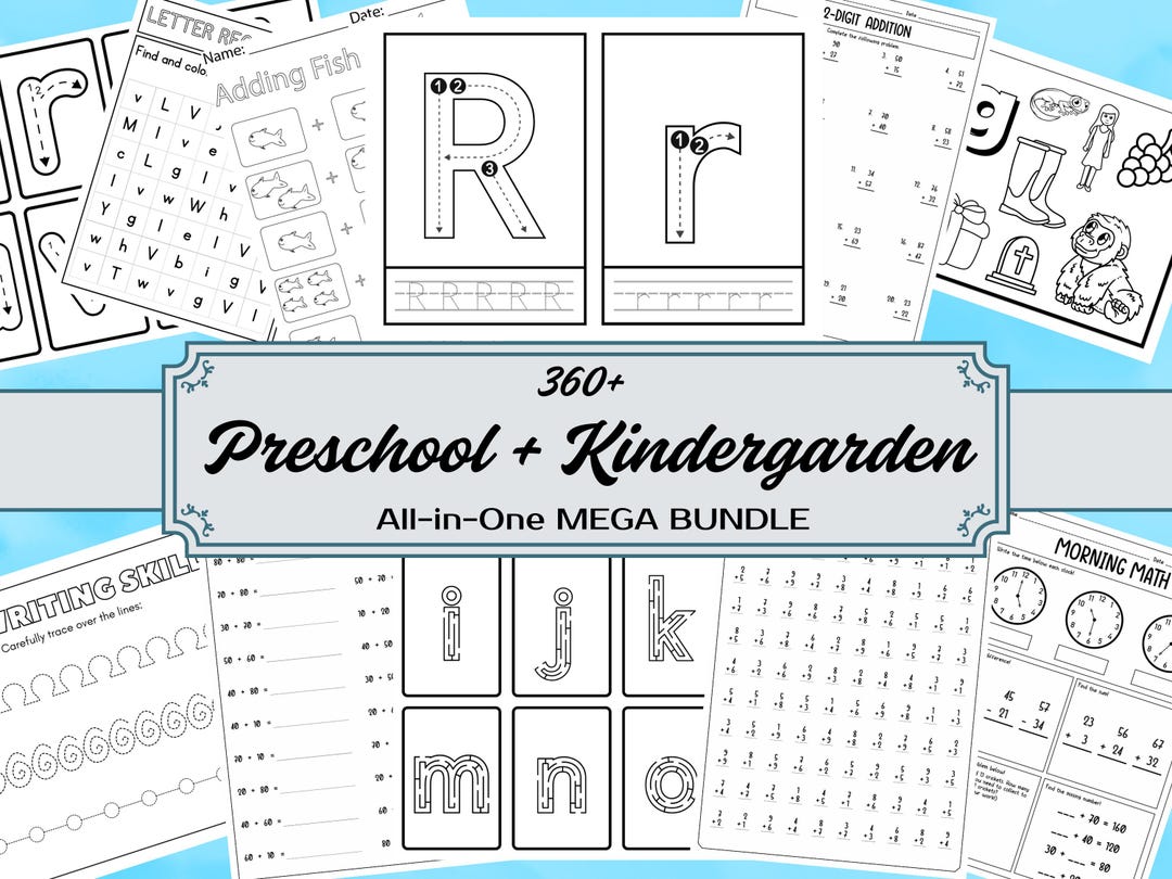 360+ Page Preschool and Kindergarten Learning Pack - Printable Activity ...