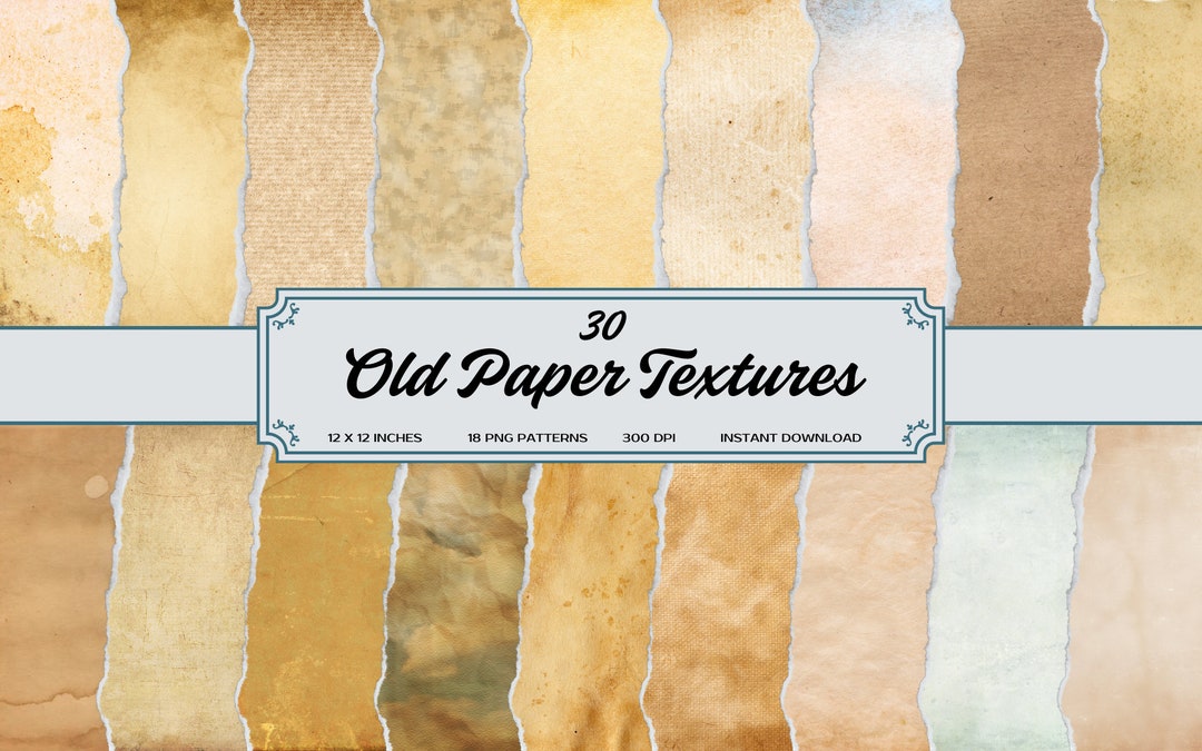 30 Vintage Paper Textures: A Digital Paper Pack Featuring Old Paper ...