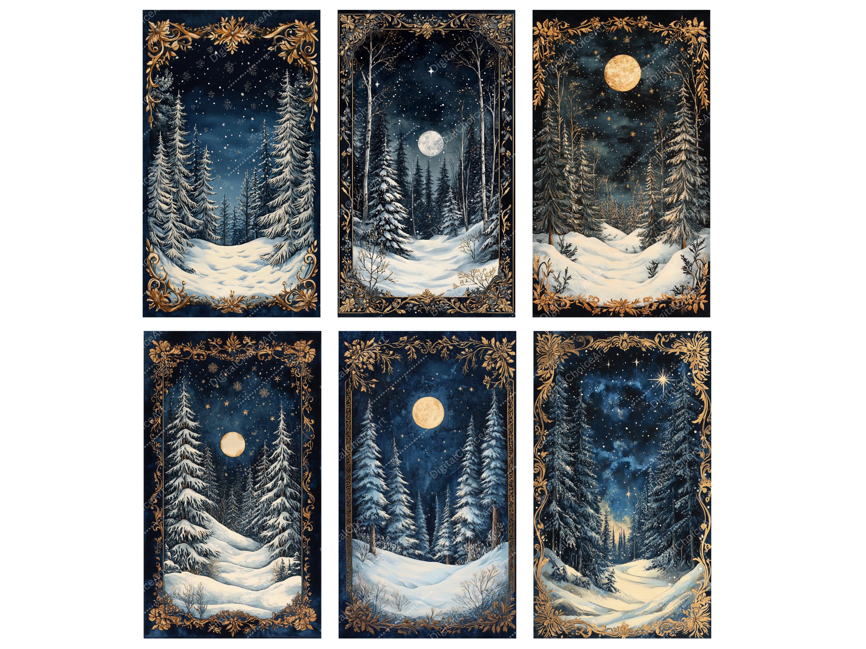 Enchanted Christmas Forest Clipart Pack - Winter Wonderland Forest ...