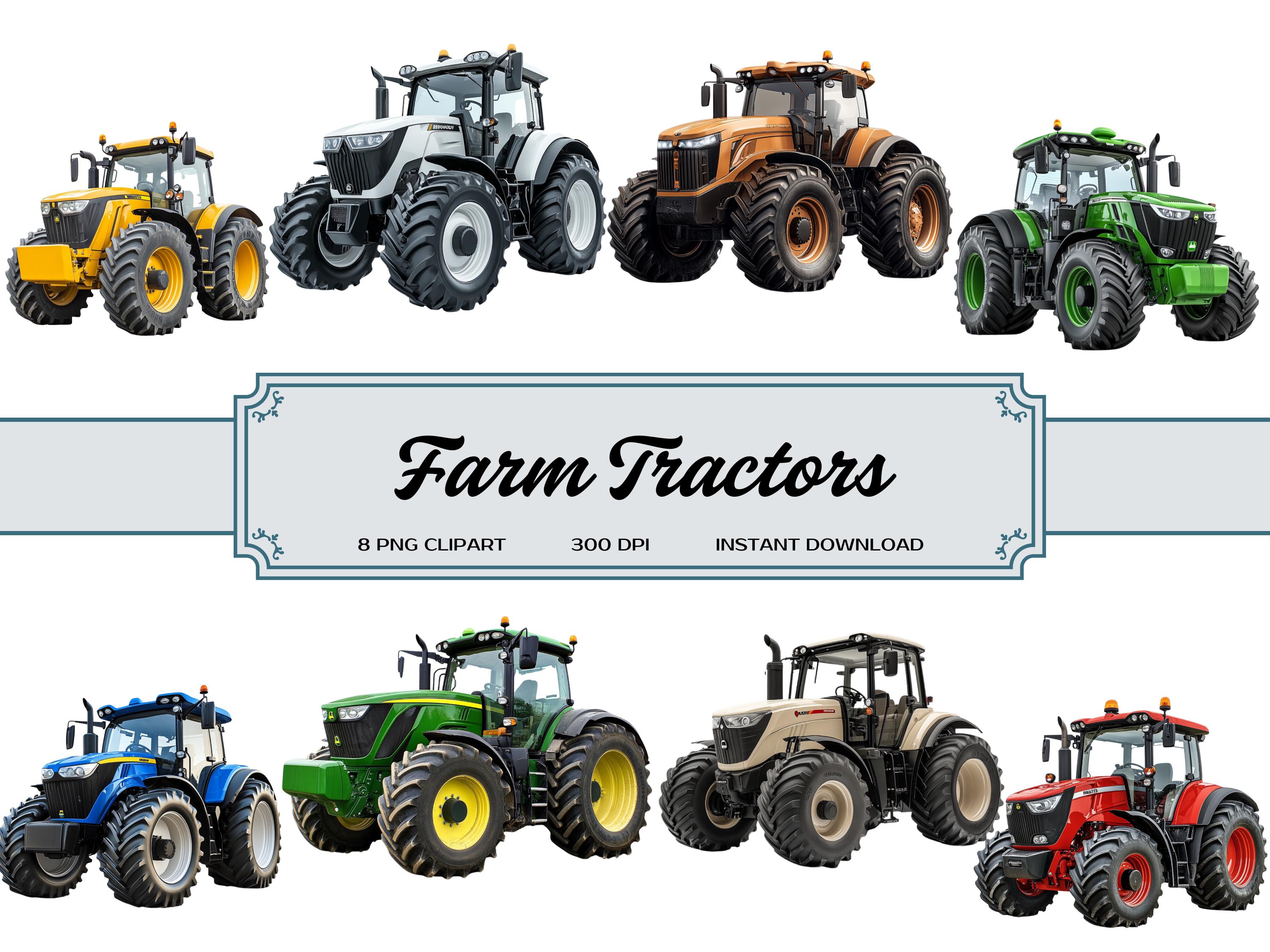 Watercolor Farm Tractors Clipart: PNG Bundle (digital Download) - Etsy