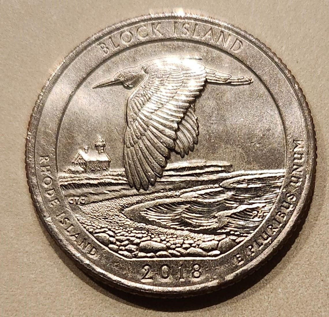 2018 P Quarter Block Island Die Chip on Reverse - Etsy