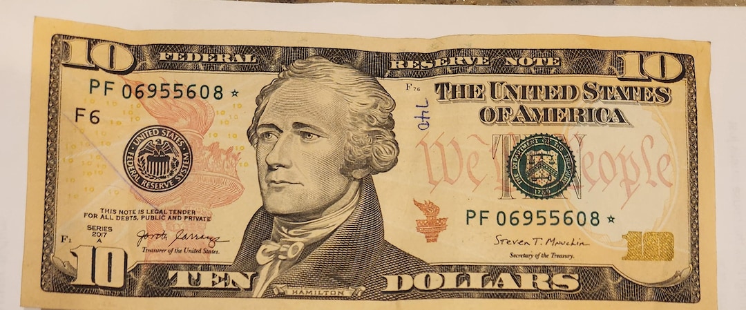 Star Note 10 Dollar Bill Circulated 06955608 3 Pair Series 2017A - Etsy