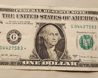 2017 A Series One Dollar Bill Birthday Note 19080517-1908 May 17 - Etsy