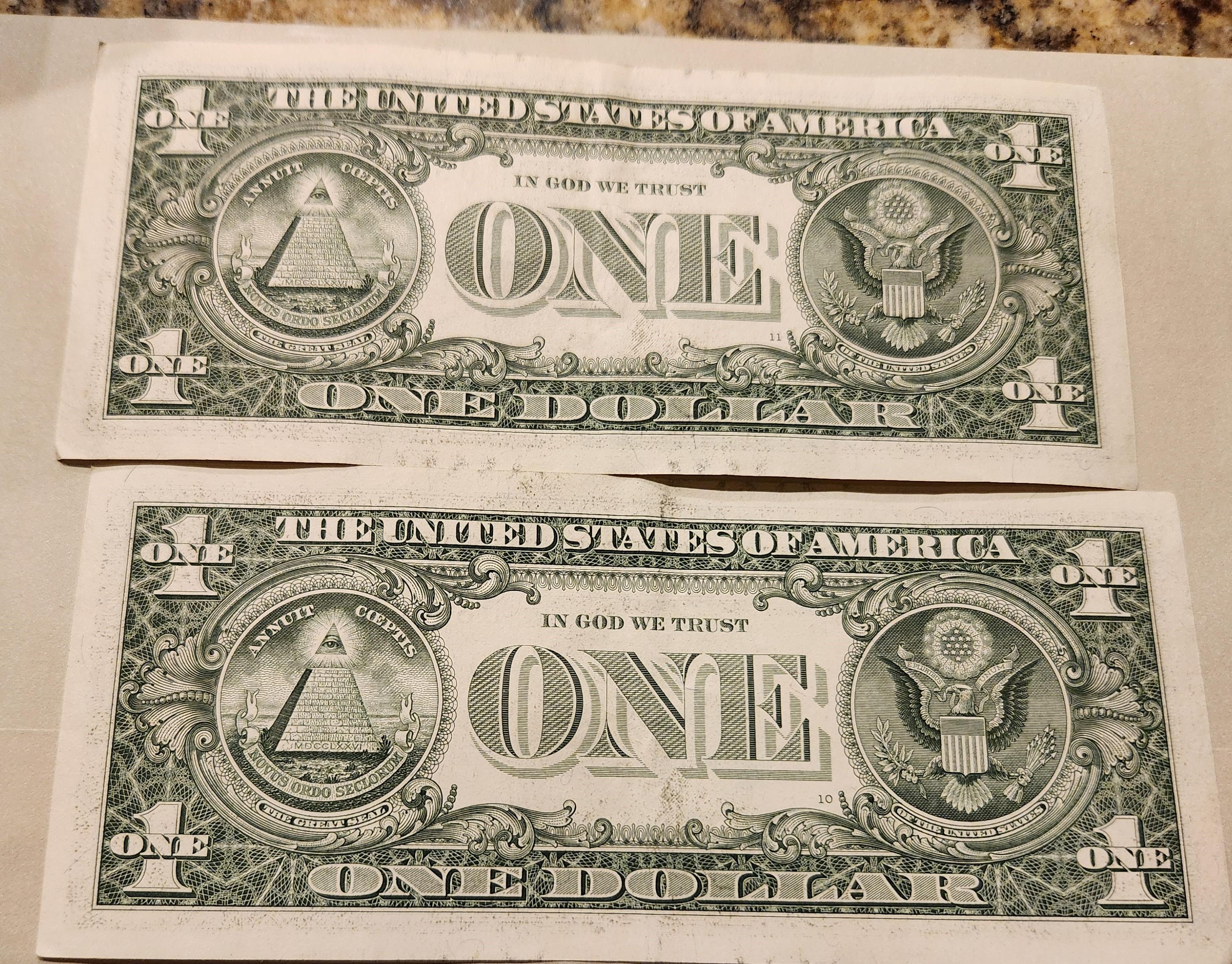 2013 Series 2-one Dollar Bills With Consecutive Serial Numbers 63000789 ...
