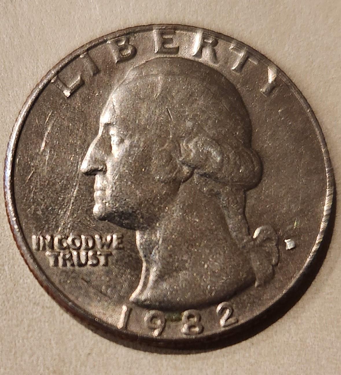 1982 D Quarter With Filled Mint Mark and Doubling - Etsy
