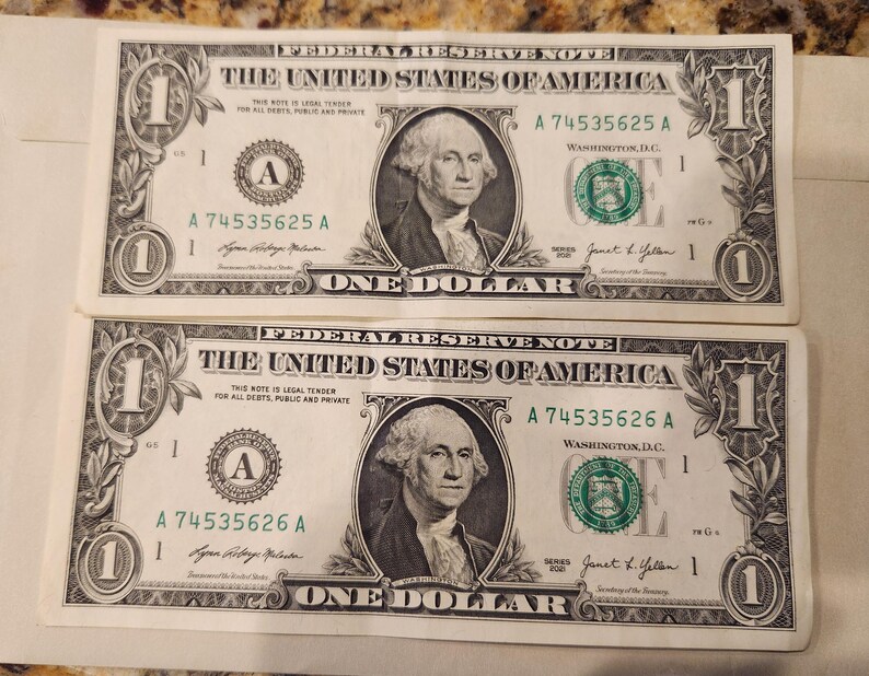 2021 Sequential Dollar Bills Broken Ladder 74535625-26 Broken Ladder ...