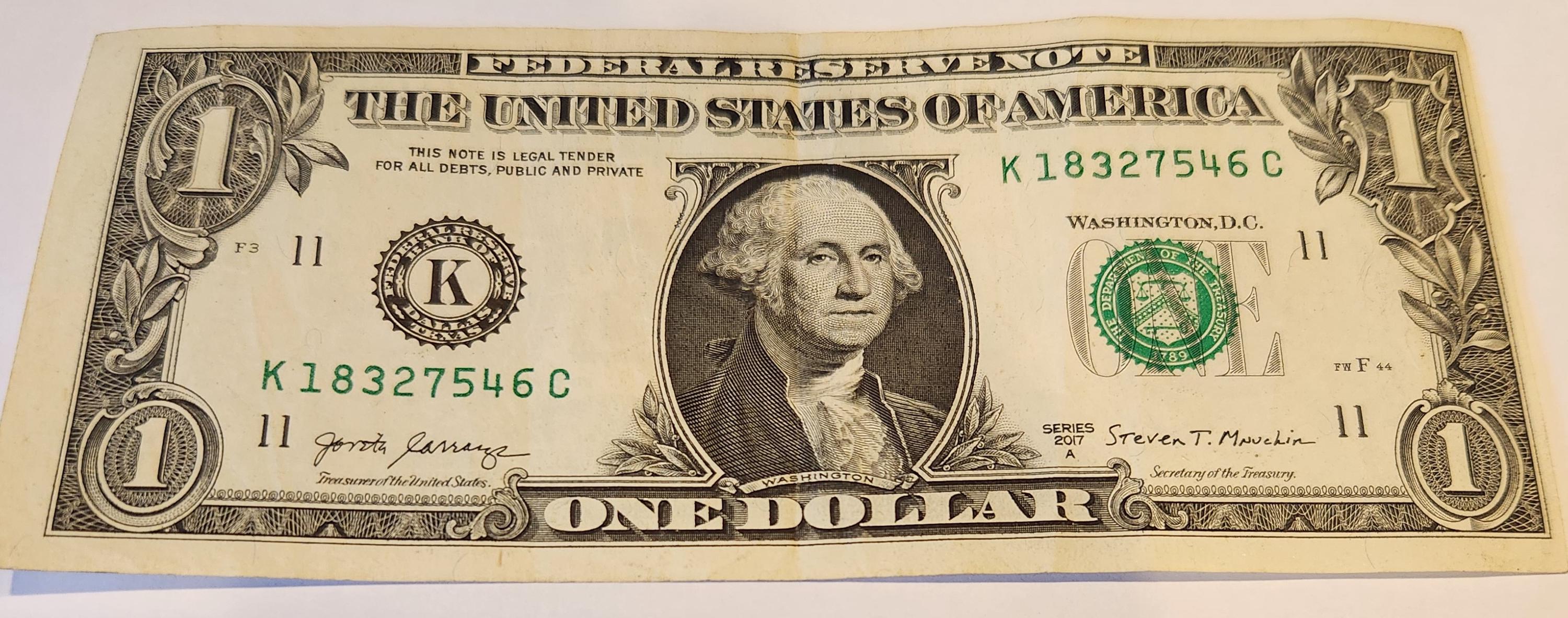One Dollar Bill 2017A Series Broken Ladder 18327546 - Etsy