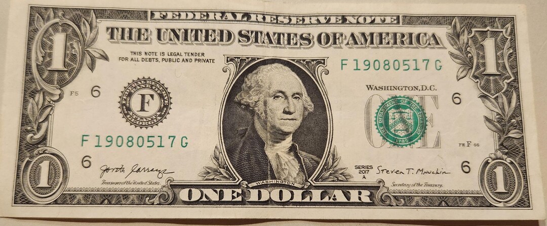 2017 A Series One Dollar Bill Birthday Note 19080517-1908 May 17 - Etsy