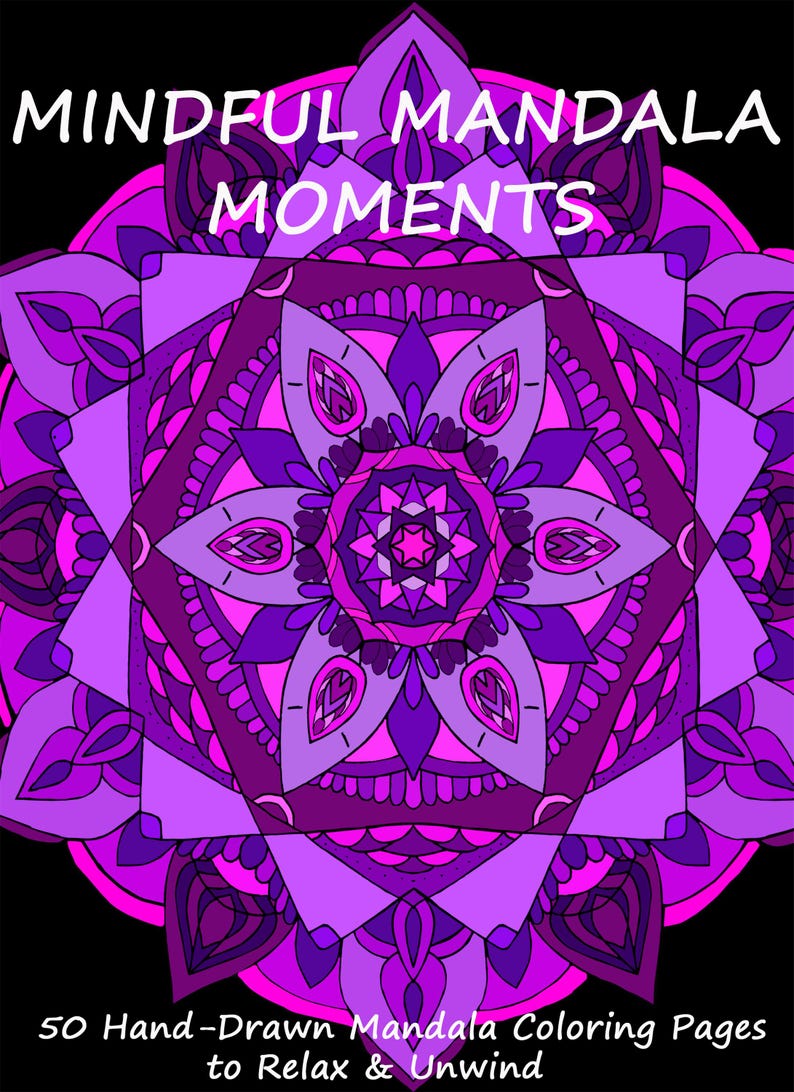 50 Mindful Mandala Moments Coloring Book - Etsy