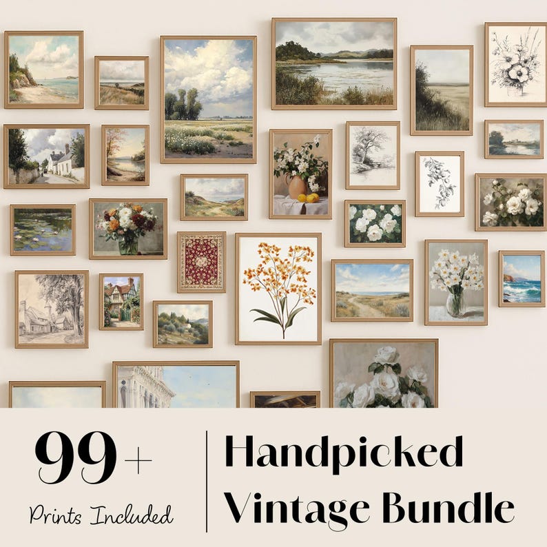 99+ Vintage Art Prints MEGA Bundle: Classic Gallery Wall Set (digital ...